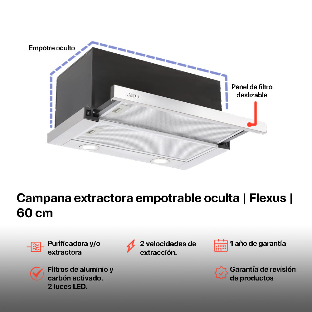 Campana empotrable oculta 60cm Flexus – OdIPO